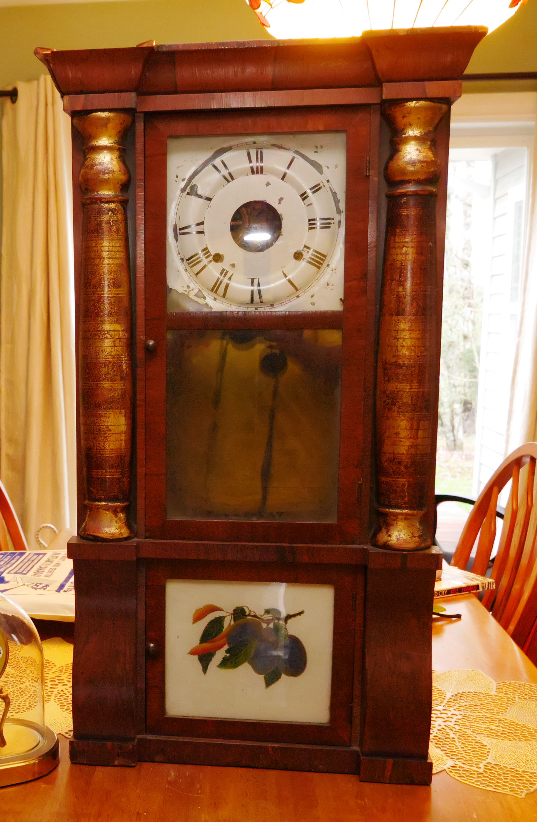 Addressing an upper tablet replacement on a Seth Thomas column and ...