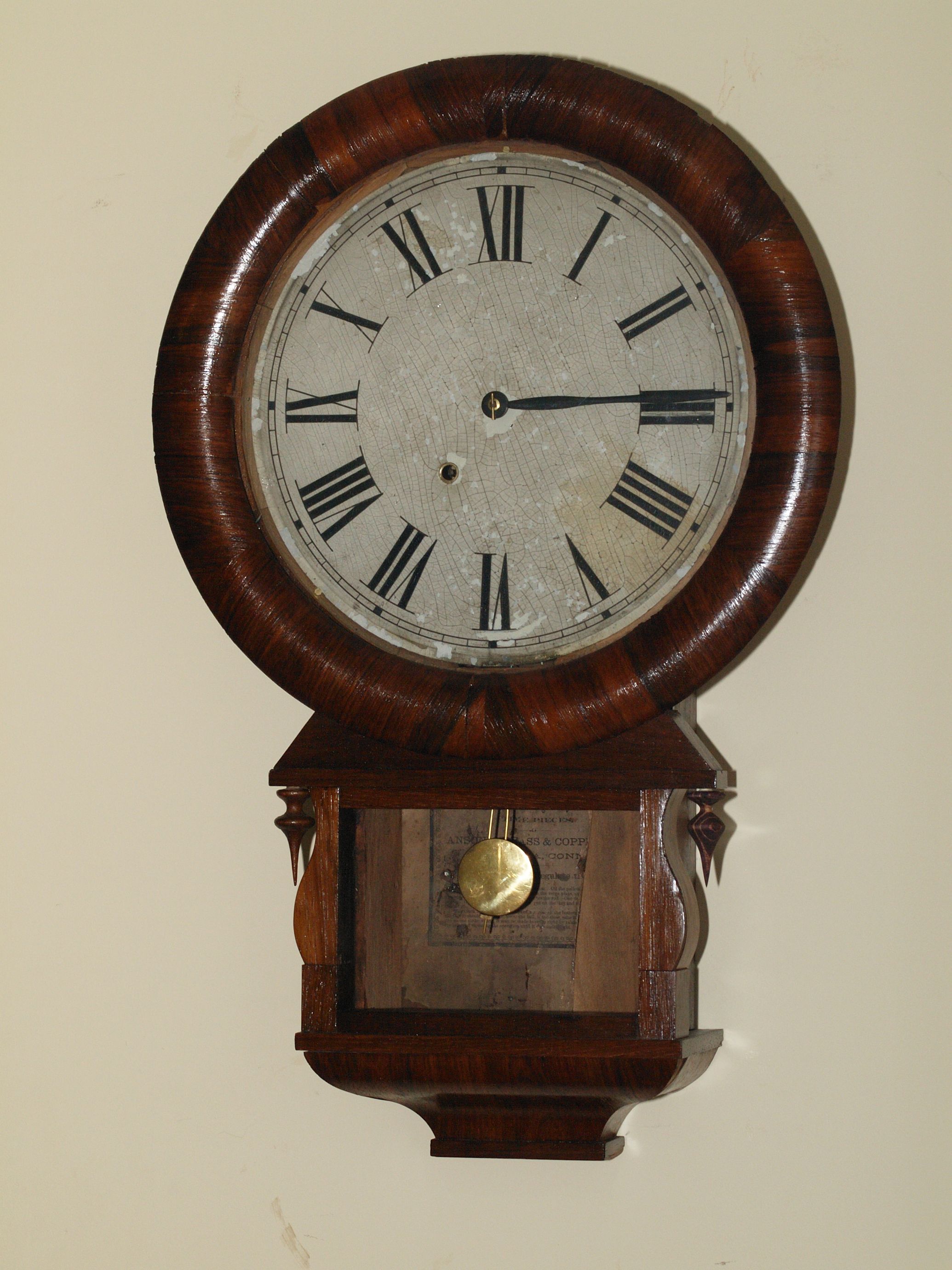 Ansonia Extra Drop wall clock – moving ahead with repairs – Antique and ...