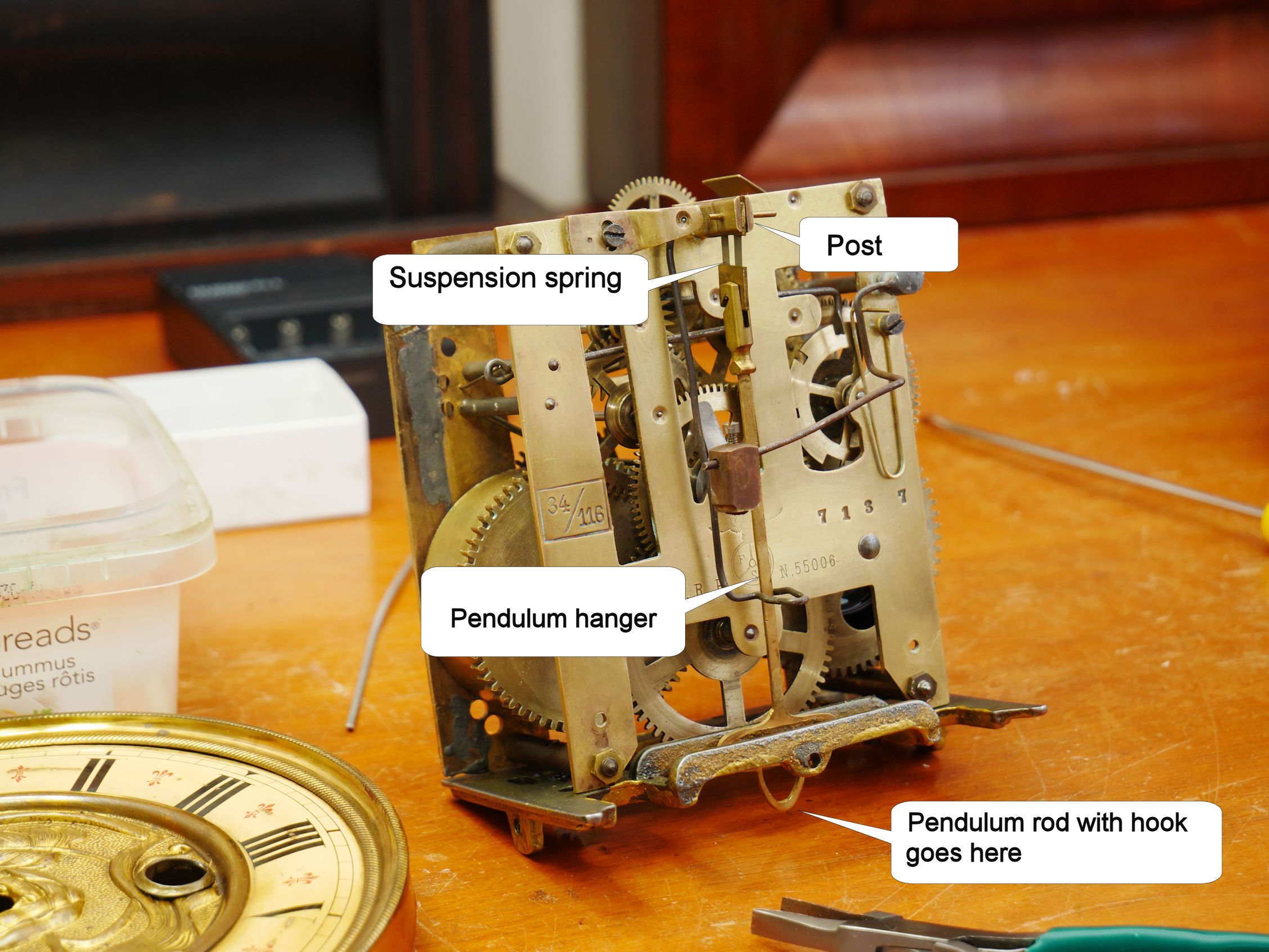 Interpreting the numbers on an antique German clock movement – Antique ...