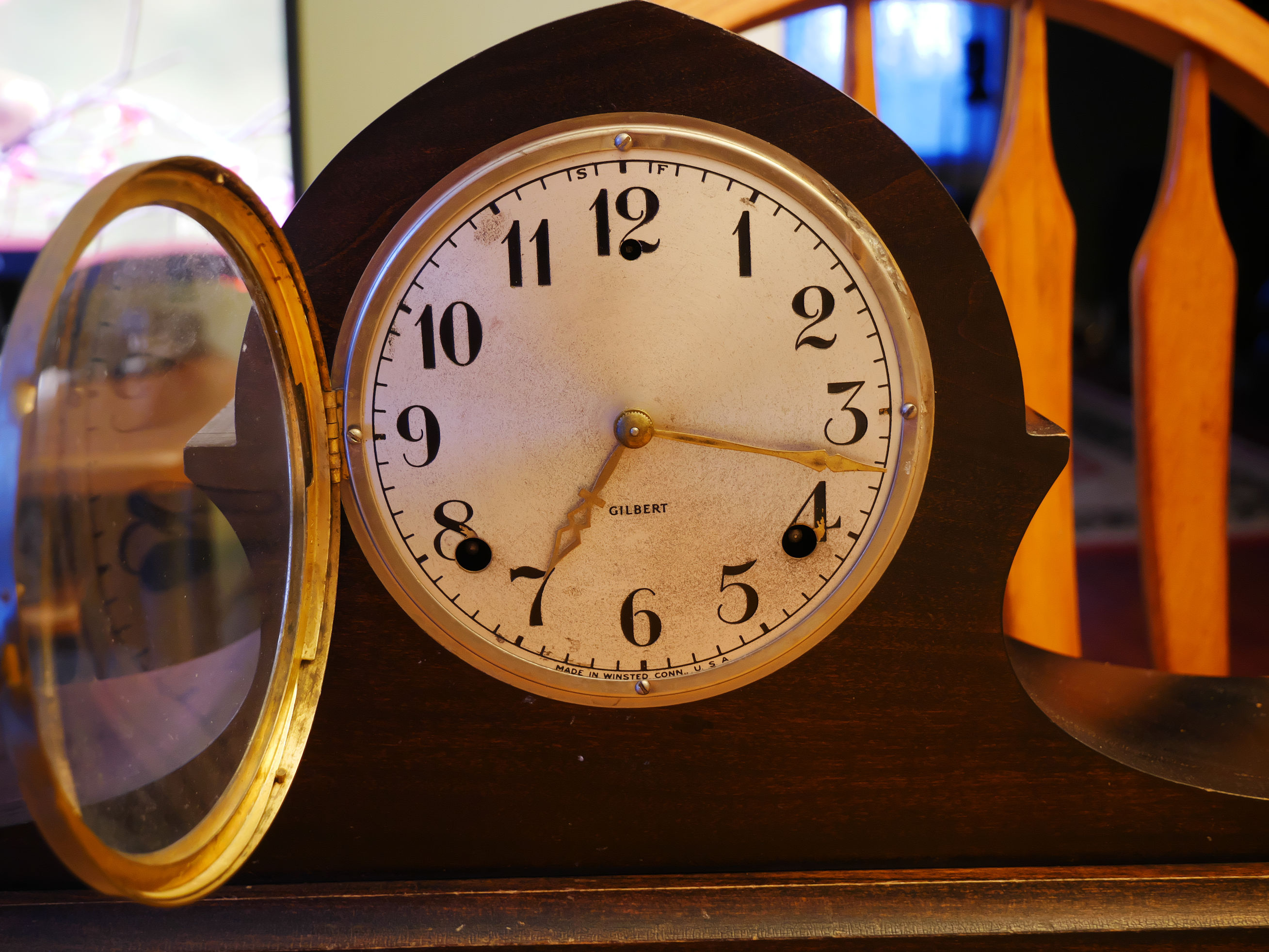 Gilbert model 2038 8-day mantel clock with Normandy Chime – Antique and ...