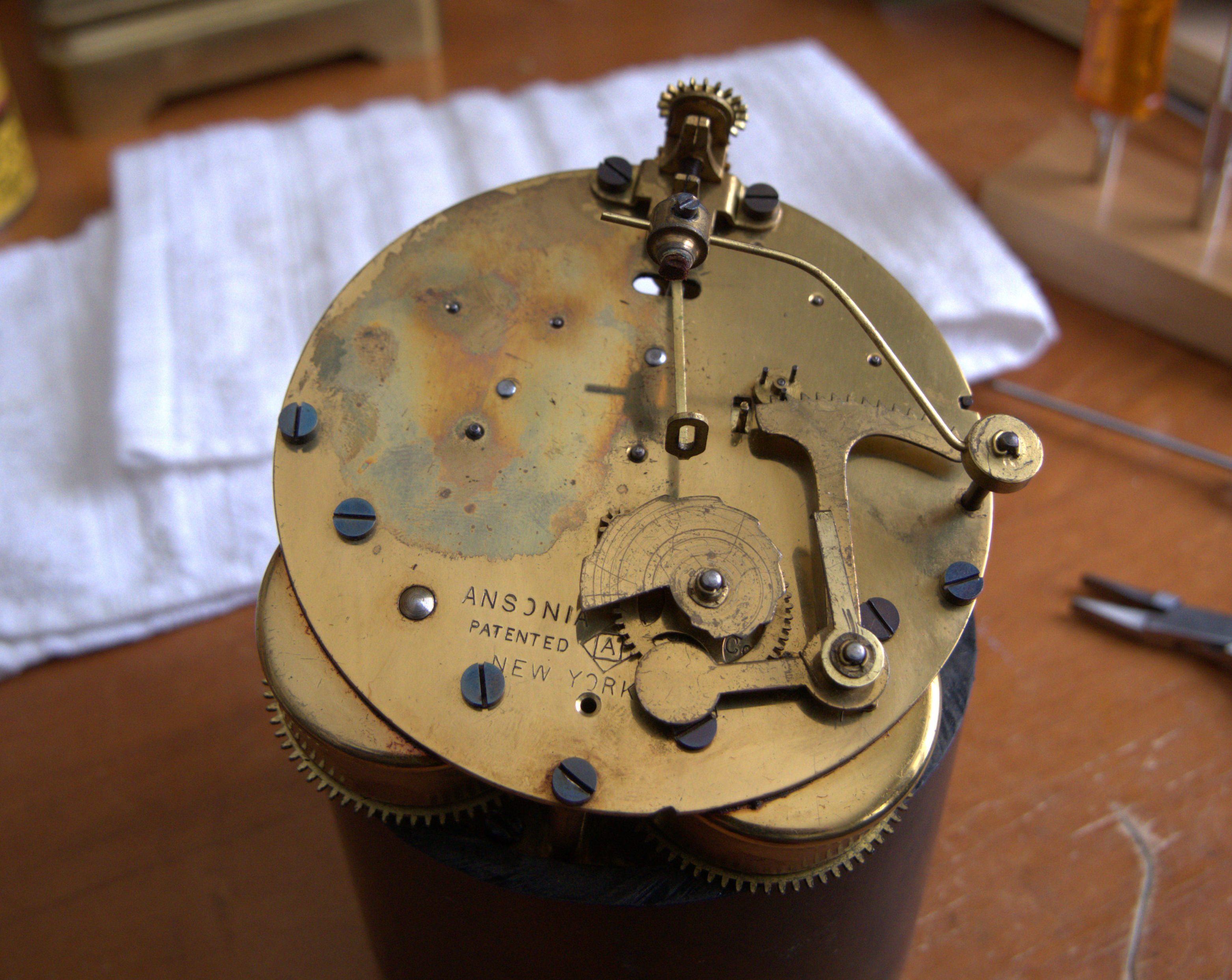 Ansonia crystal regulator clock – Part II – the movement – Antique and ...