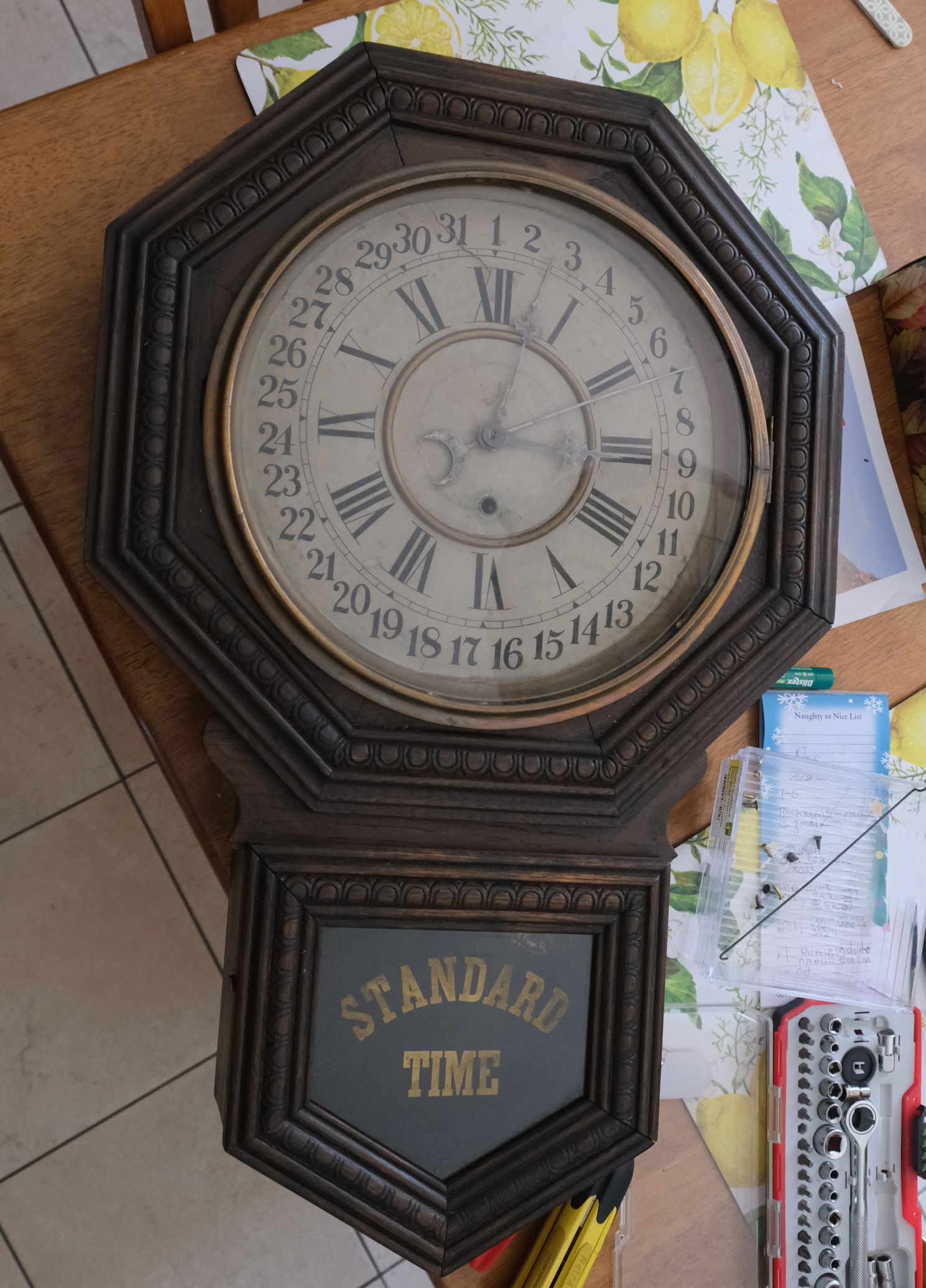 Gilbert Admiral calendar clock – servicing the movement and refreshing ...