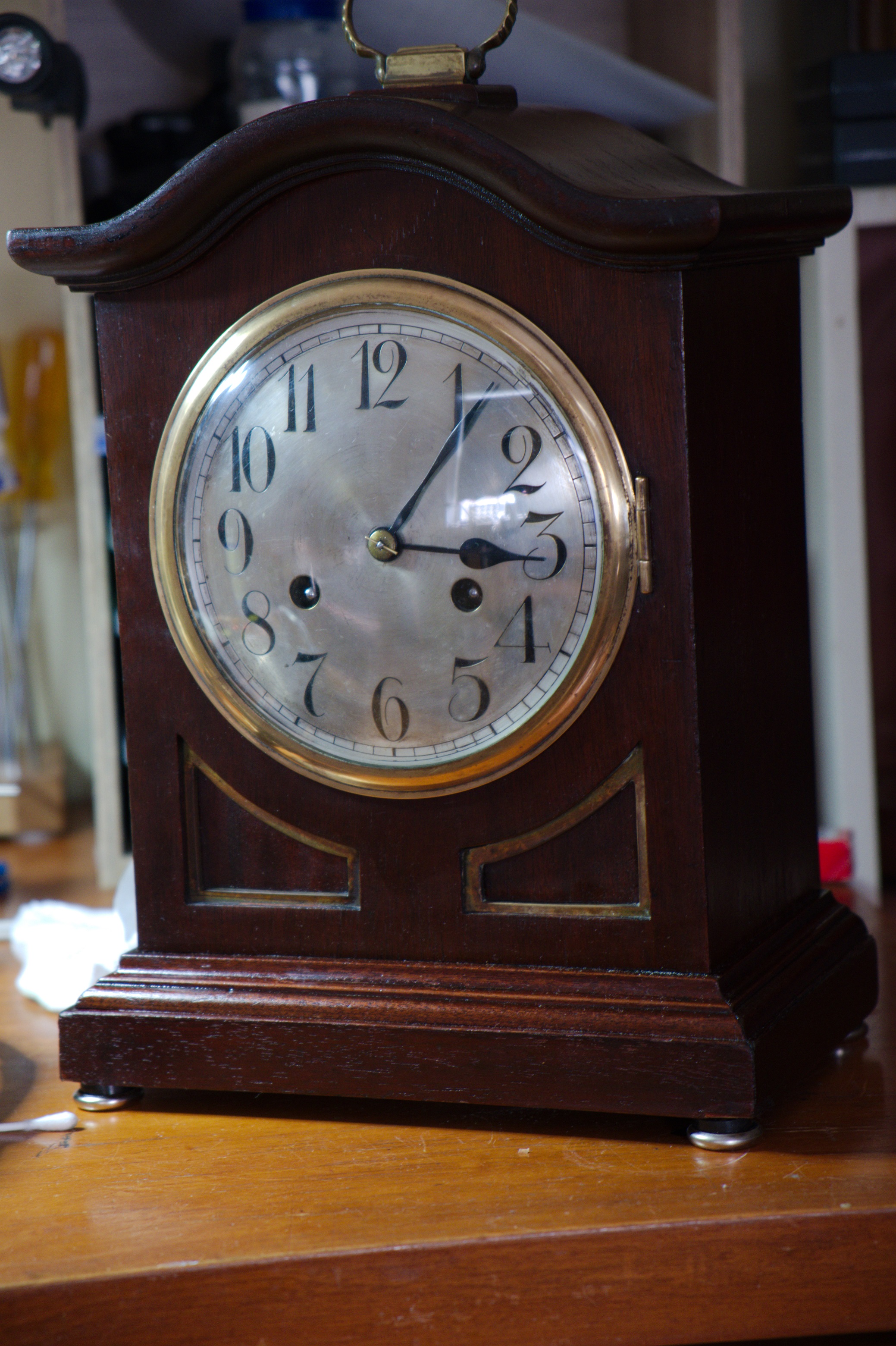 Junghans bracket clock – cleaning a silvered dial and brass accents ...