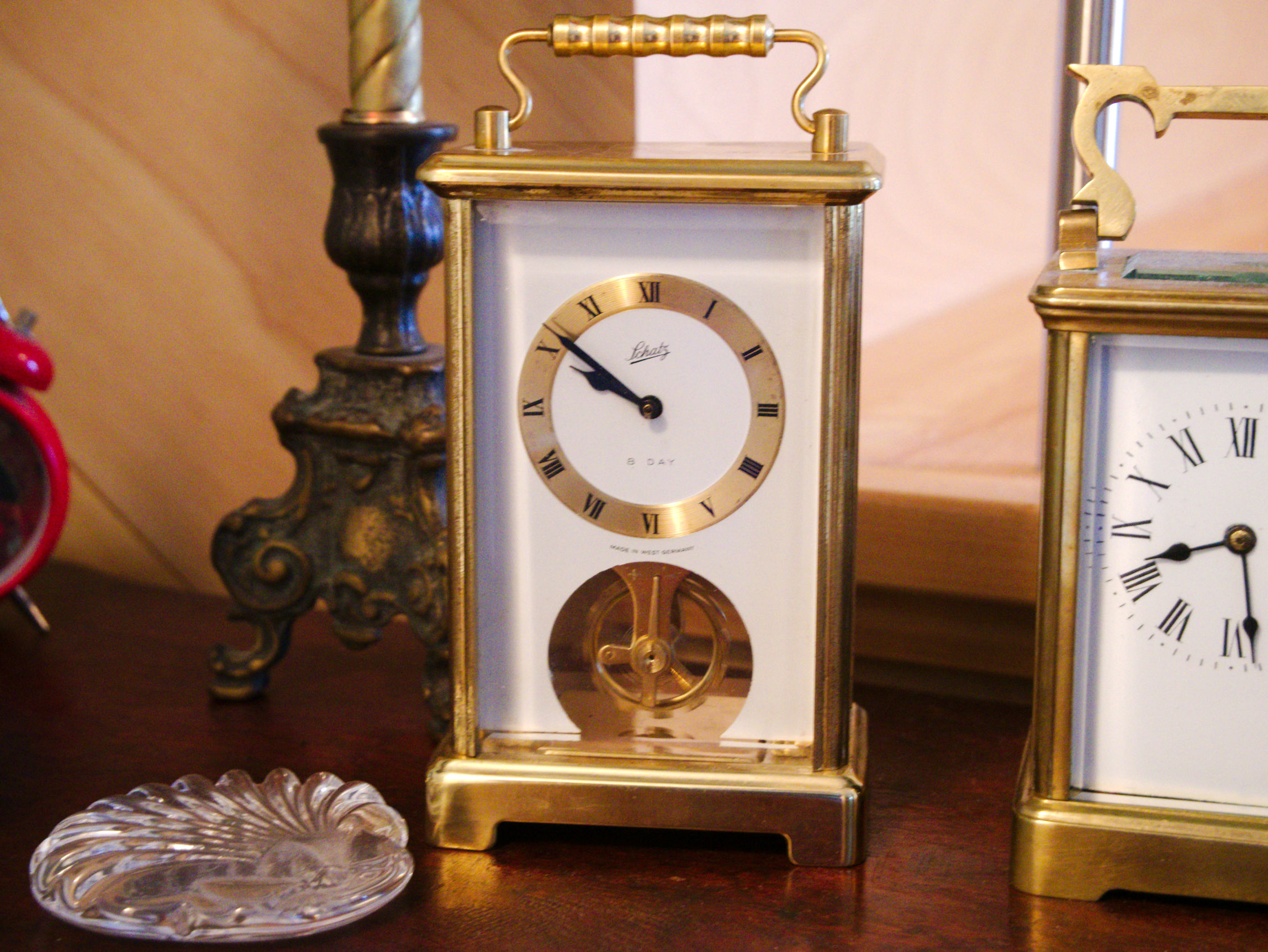 Schatz carriage clock with an interesting visible escapement – Antique ...