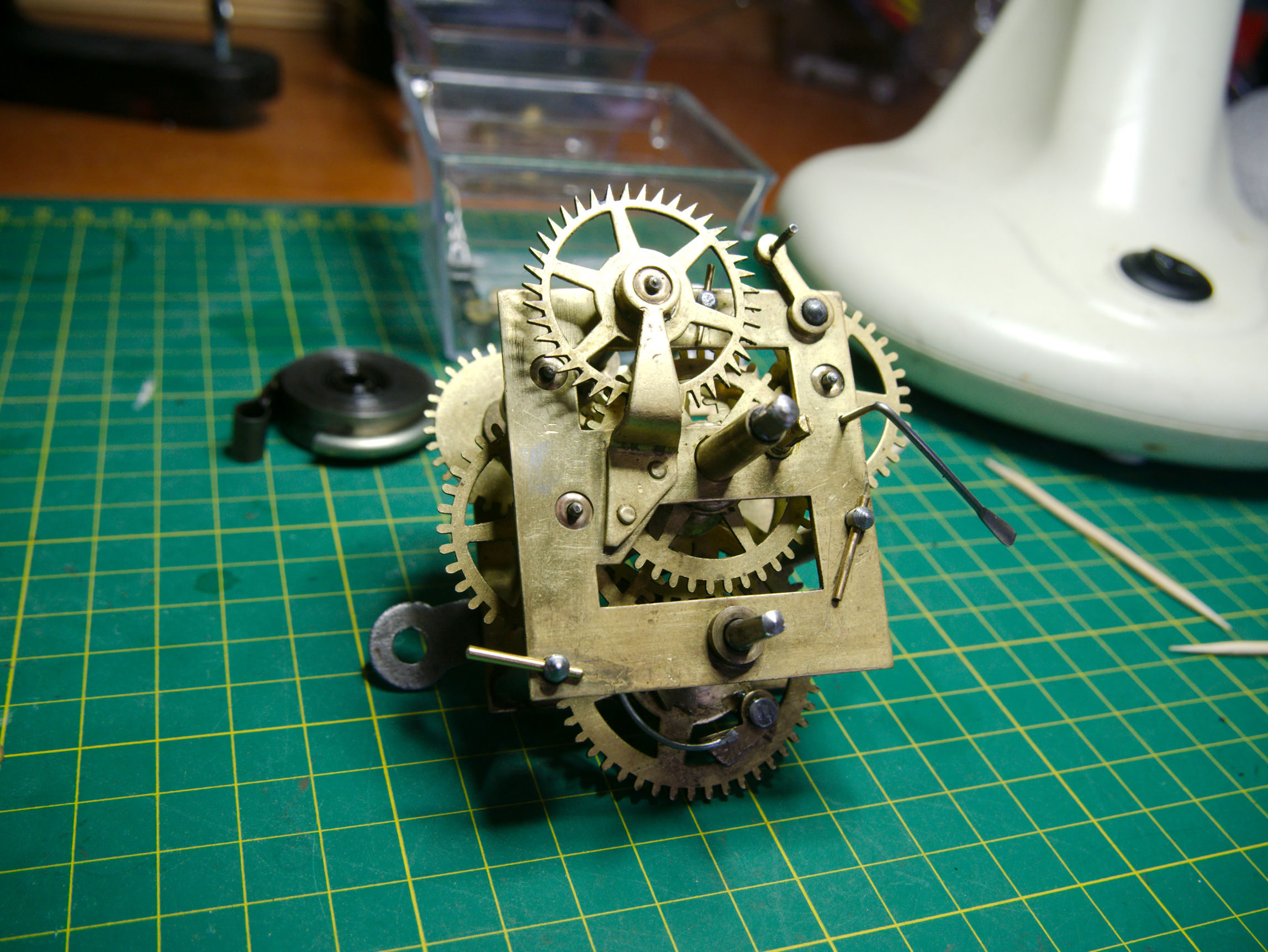 The tiniest clock movement I have come across, made by New Haven ...