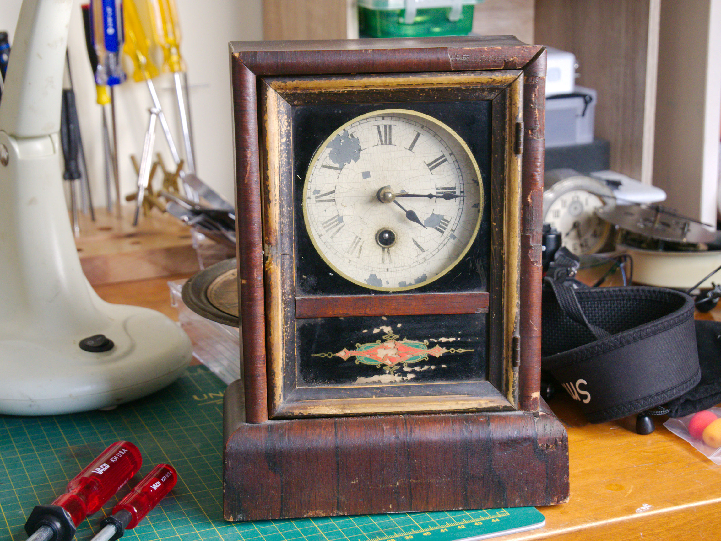 Jerome & Co Rose cottage clock – the case is a mess but the movement is ...